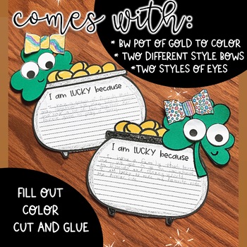 St Patrick's Day Craftivity I am Lucky Writing St Patricks Day Writing ...