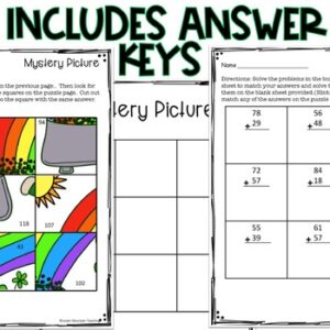 St. Patricks Day Addition Facts Mystery Picture - Made By Teachers