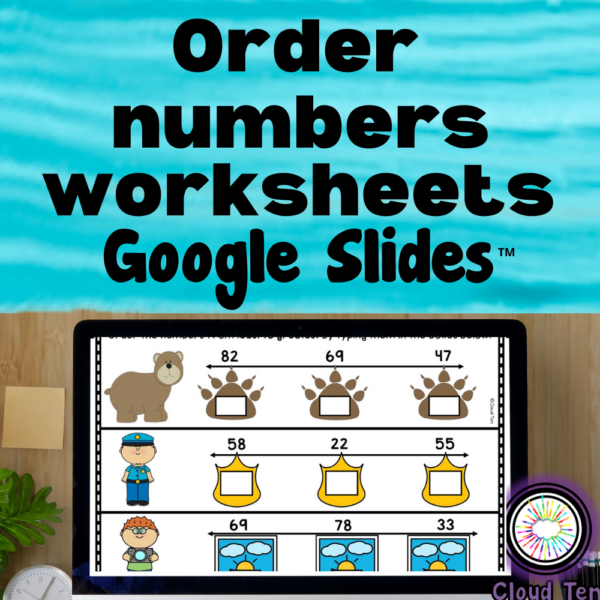 Order numbers in an open number line worksheets in Google Slides ...