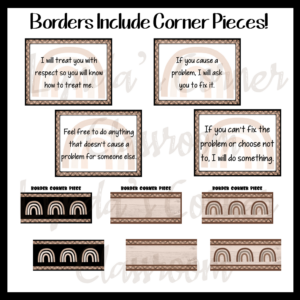BOHO Love and Logic Classroom Rules Posters and Matching Borders | Made ...
