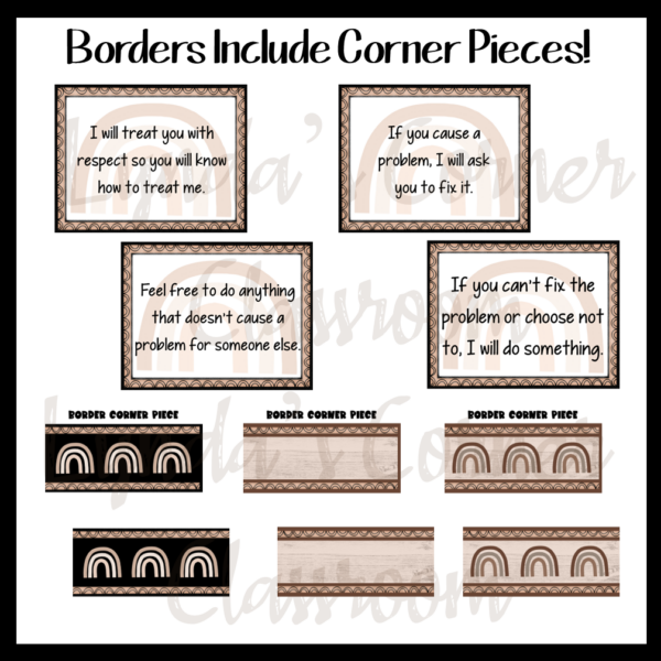 BOHO Love and Logic Classroom Rules Posters and Matching Borders | Made ...