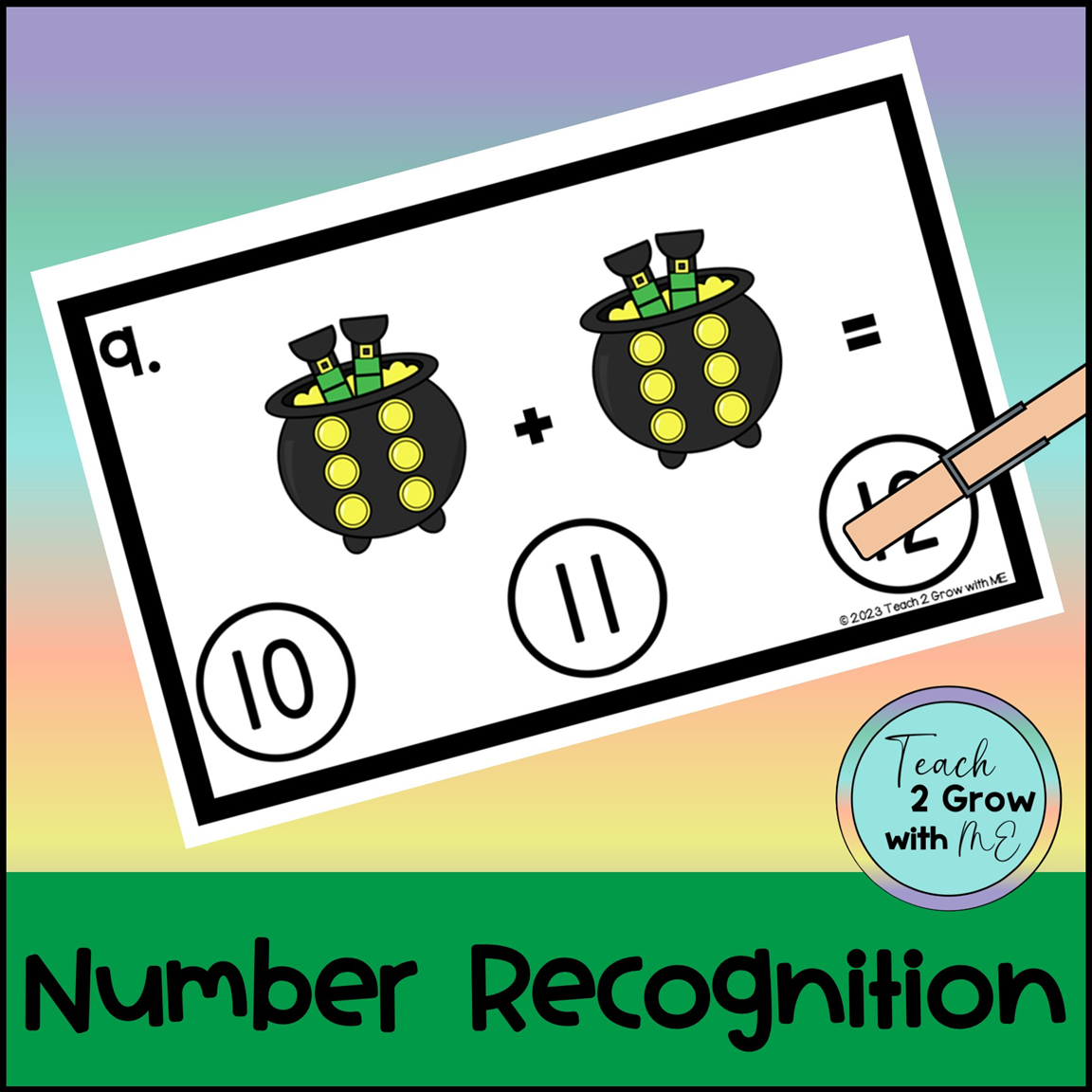 St. Patrick's Day Math Activity Clip Cards Dice Addition to 12 Task ...