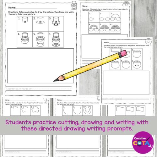 St. Patrick's Day Directed Drawing Writing Prompts | Made By Teachers