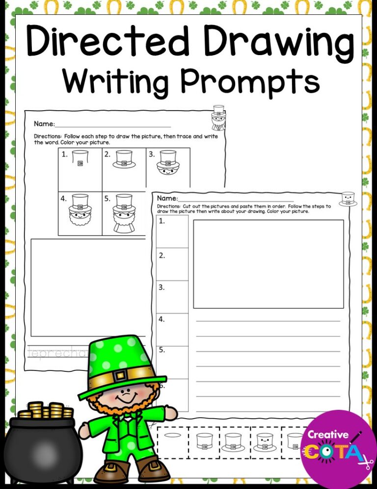 St. Patrick's Day Directed Drawing Writing Prompts | Made By Teachers