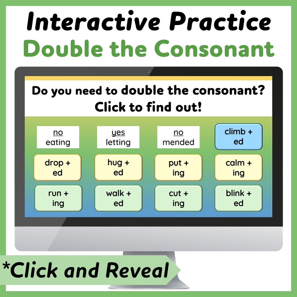 Double Consonants and Drop Silent e - Suffix Rules - Google Slides ...