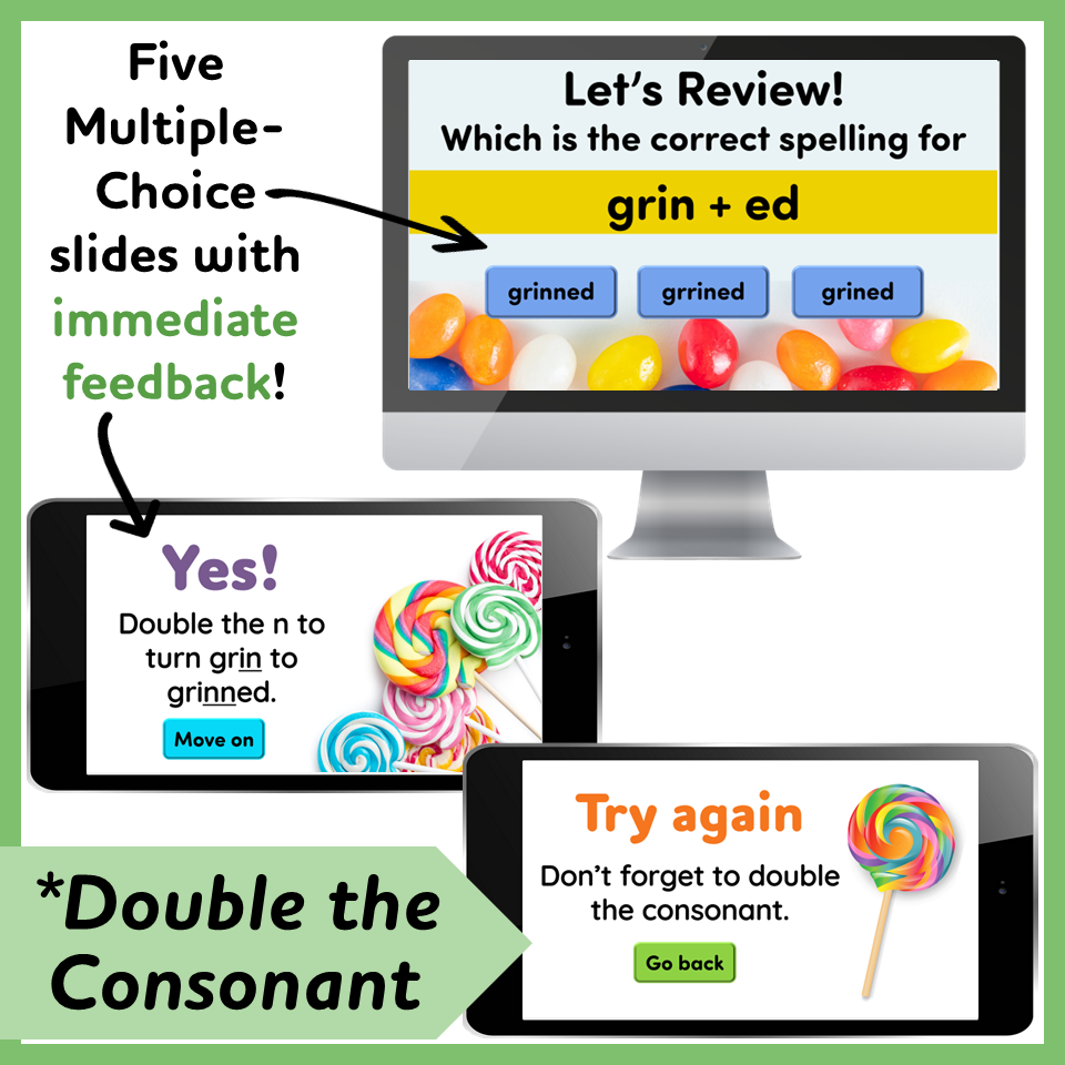 Double Consonants and Drop Silent e - Suffix Rules - Google Slides ...