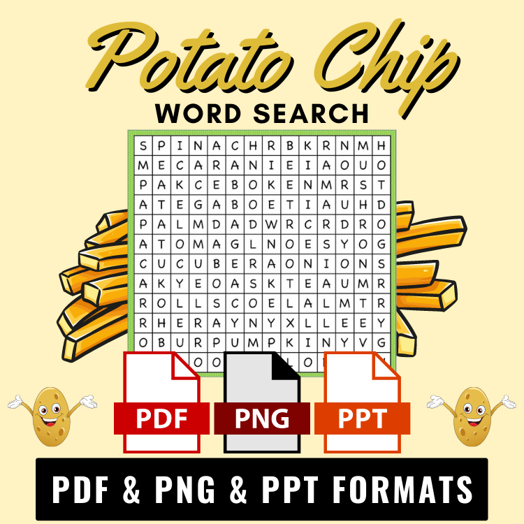 National Potato Chip Day: A Word Search Game for All Ages! | Made By ...