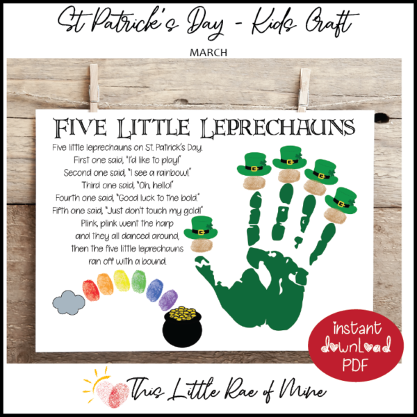 Five Little Leprechauns - St Patrick's Day - Rainbow - Pot of gold ...