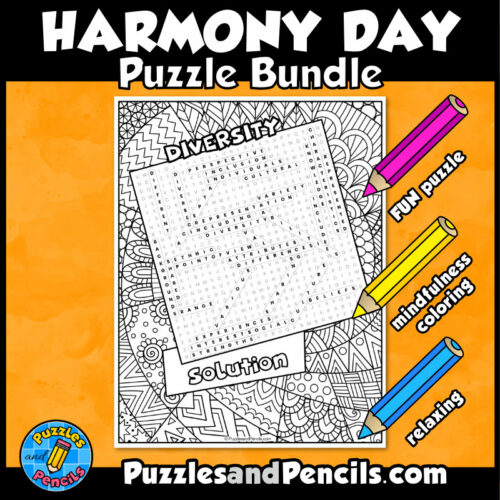 Harmony Day Word Search Puzzle BUNDLE | 9 Harmony Week Wordsearch ...