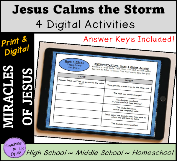 Jesus Calms the Storm Miracle Bible Digital Activities | Made By Teachers