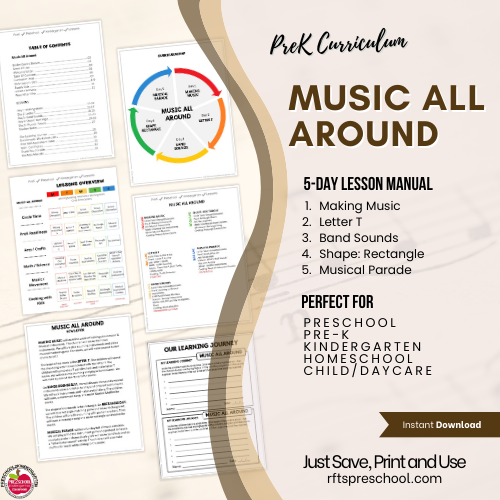 MUSIC ALL AROUND | LESSONS AND PRINTABLES | MATH LITERACY CRAFT ...