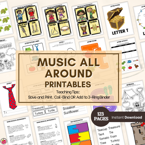 MUSIC ALL AROUND | LESSONS AND PRINTABLES | MATH LITERACY CRAFT ...