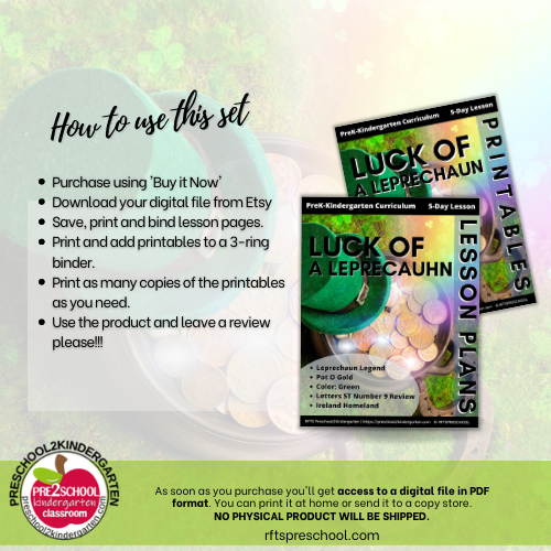 LEPRECHAUN LEGEND | LESSONS AND PRINTABLES | MATH LITERACY CRAFT ...
