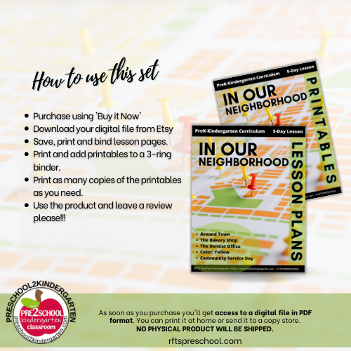 IN OUR NEIGHBOROOD | LESSONS AND PRINTABLES | MATH LITERACY CRAFT ...