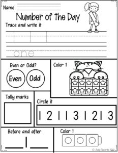 Number of the Day {Numbers 1 to 10 Worksheets} | Made By Teachers