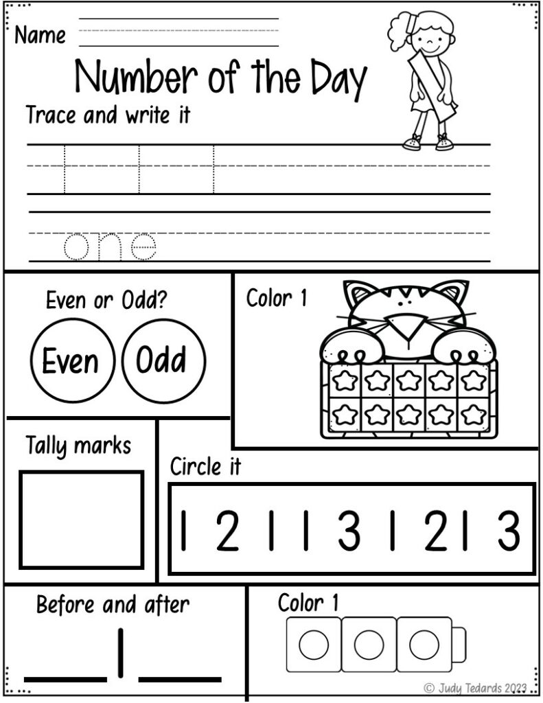 Number of the Day {Numbers 1 to 10 Worksheets} | Made By Teachers