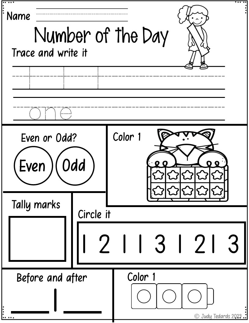 Number of the Day {Numbers 1 to 10 Worksheets} - Made By Teachers