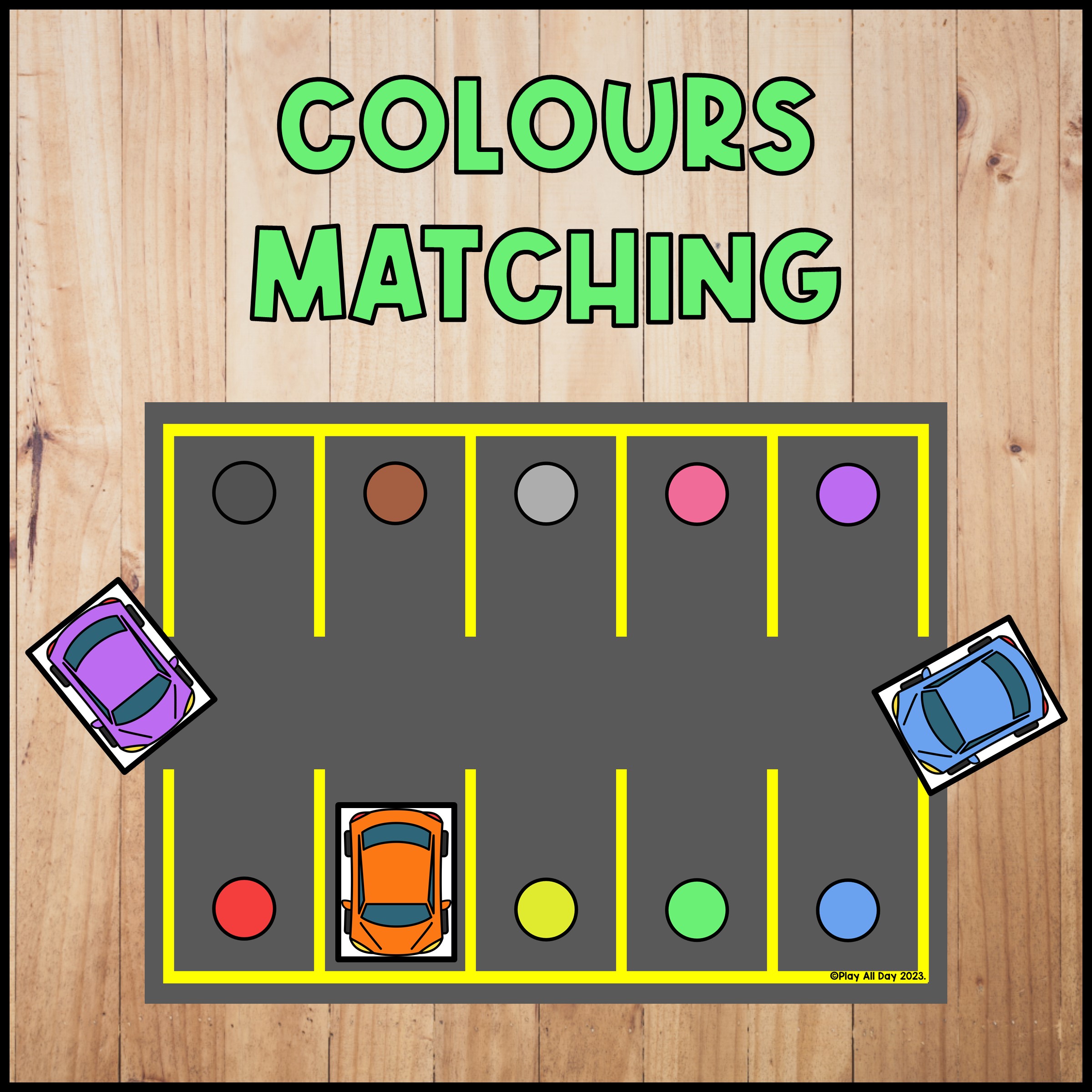 Shapes and Colors Parking Lot Mats | 2D Shapes and Colours Matching ...