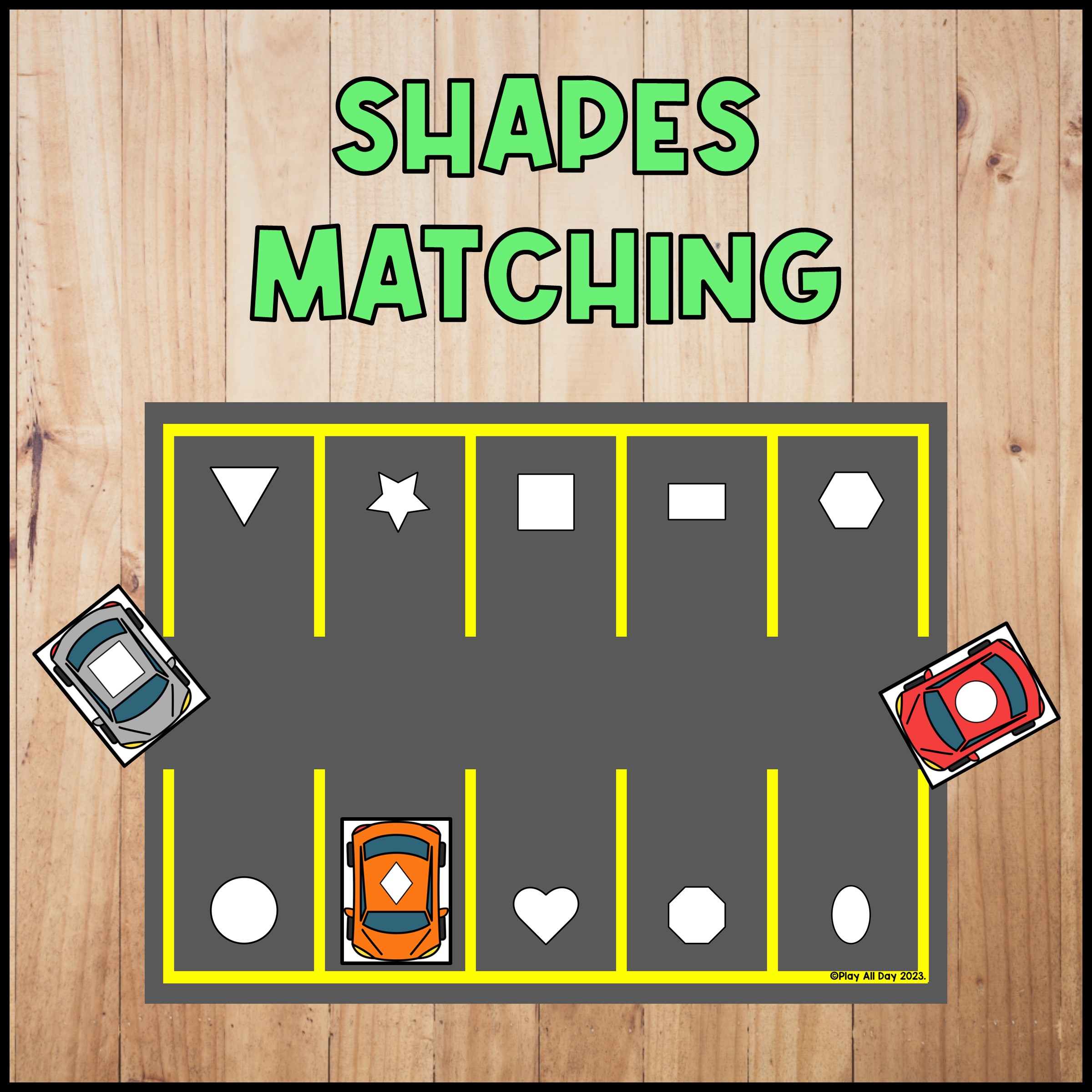 Shapes and Colors Parking Lot Mats | 2D Shapes and Colours Matching ...