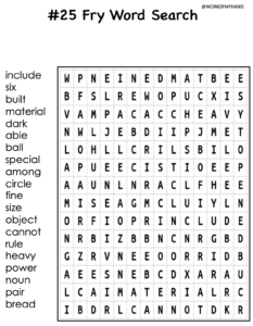 1000 Fry Words Word Search Puzzles - Made By Teachers