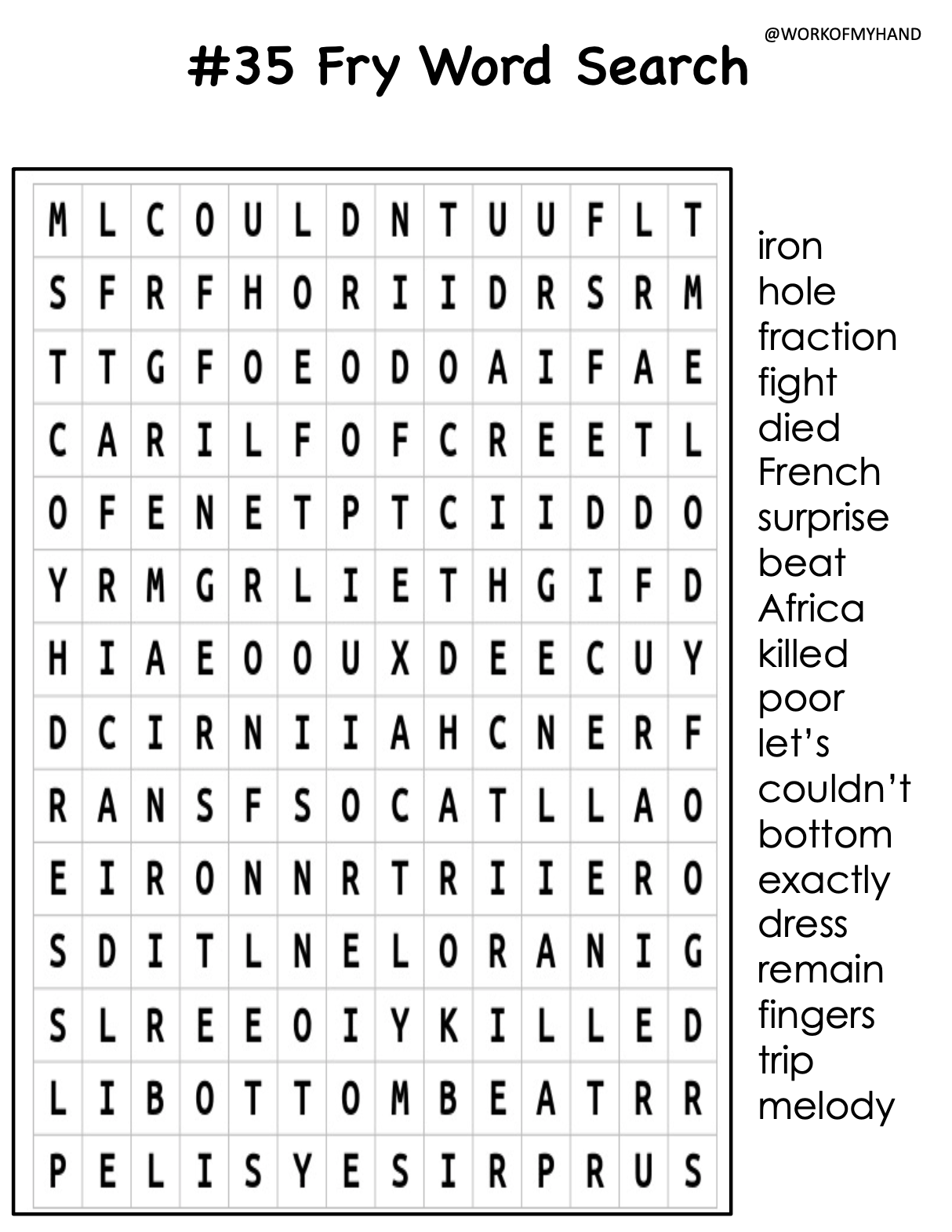 1000 Fry Words Word Search Puzzles | Made By Teachers
