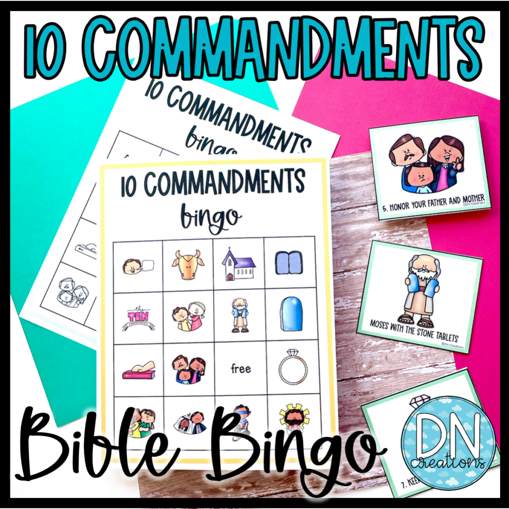 Bible Bingo 10 Commandments l Ten Commandments Bible Activity | Made By ...