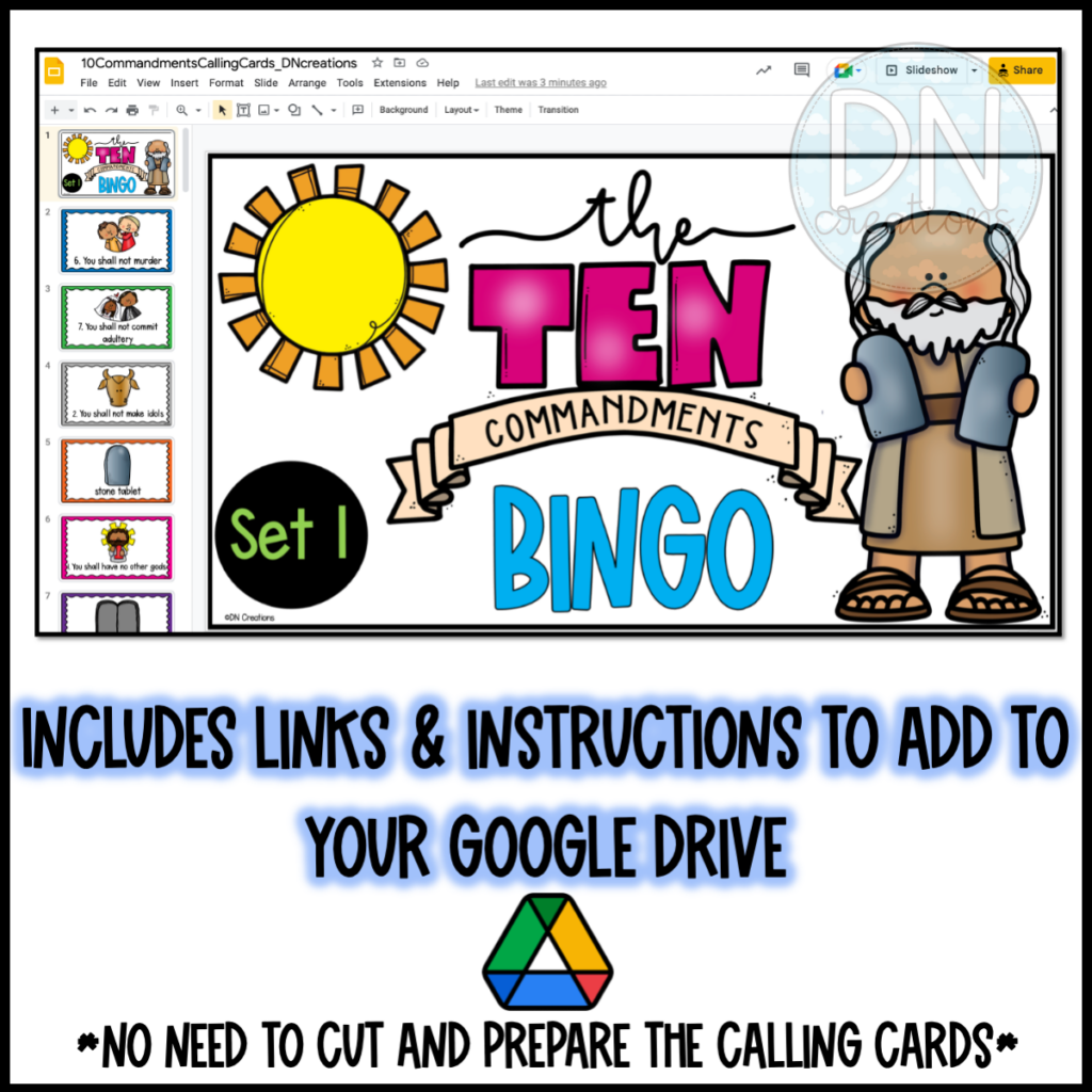 Bible Bingo 10 Commandments l Ten Commandments Bible Activity | Made By ...