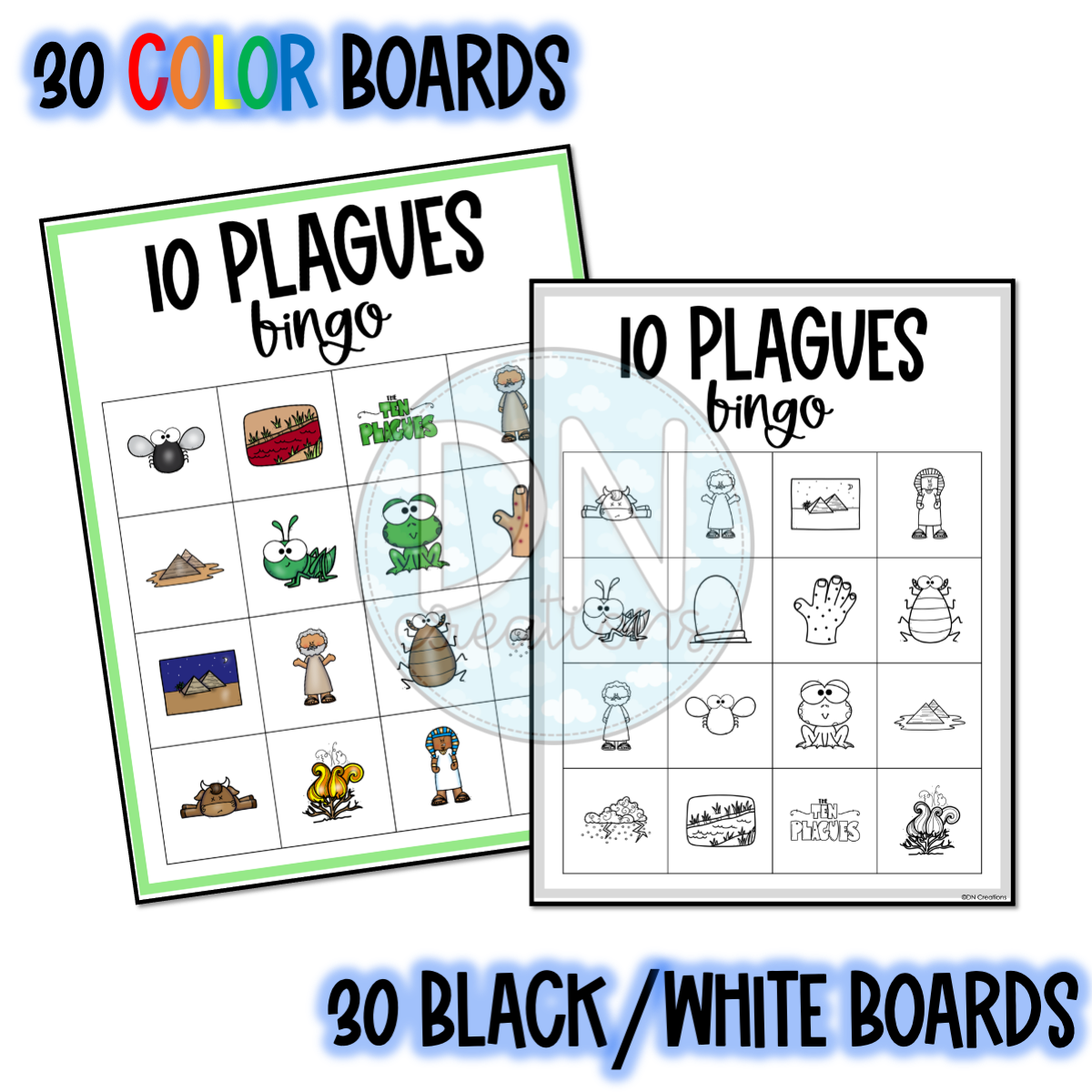 Bible Bingo 10 Plagues l Moses Bible Lessons l Ten Plagues | Made By ...
