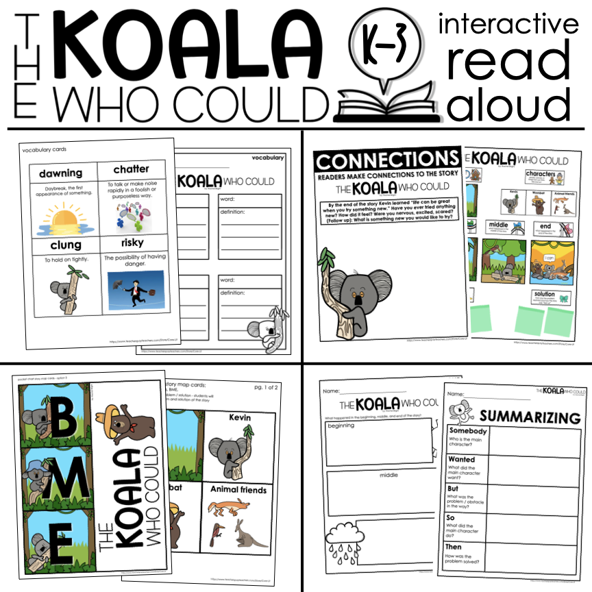 The Koala Who Could Read Aloud Activities | RETELL + Sequencing Craft ...