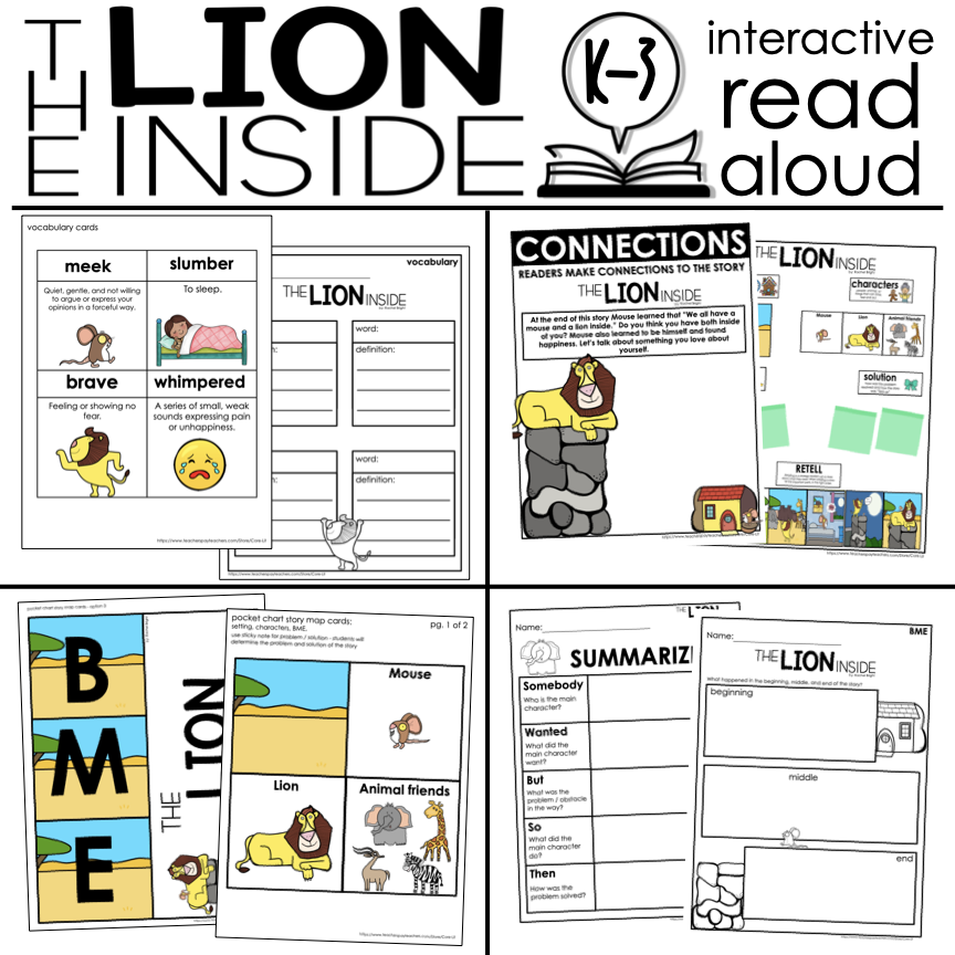The Lion Inside Read Aloud Activities | RETELL + Sequencing Craft ...