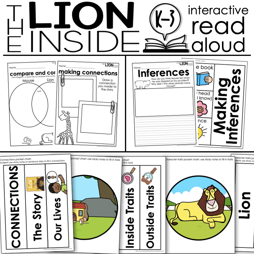 The Lion Inside Read Aloud Activities | RETELL + Sequencing Craft ...