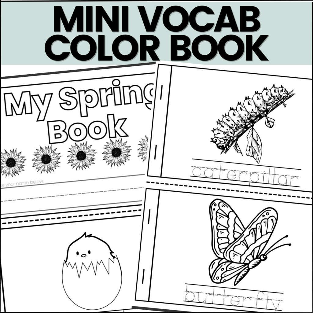 Spring & Earth Day Vocabulary Cards, Traceable Print Cards, & Mini Book ...
