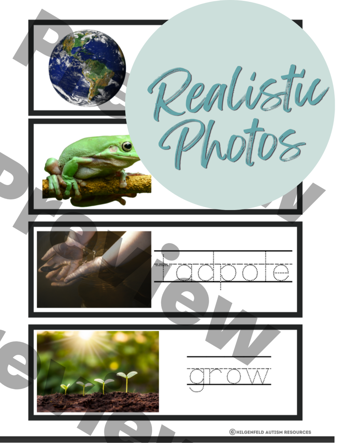 Spring & Earth Day Vocabulary Cards, Traceable Print Cards, & Mini Book ...