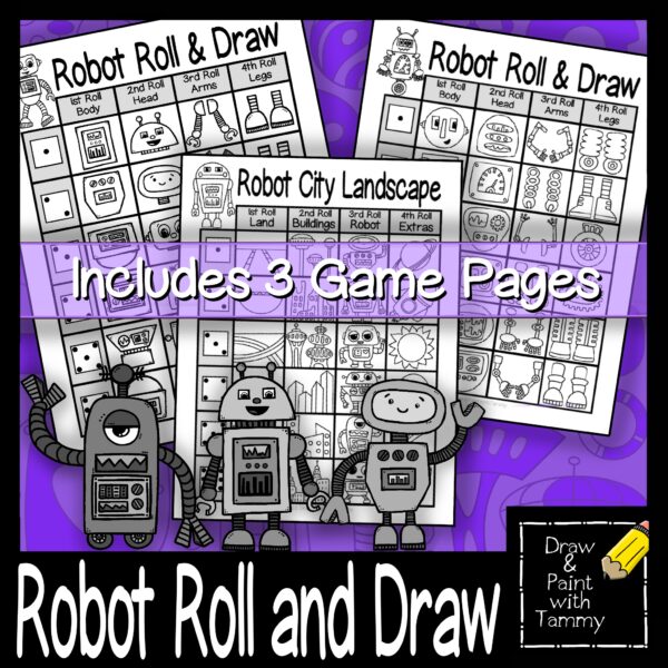 Roll a Robot Themed Robot Futuristic City Roll and Draw Printable Art ...