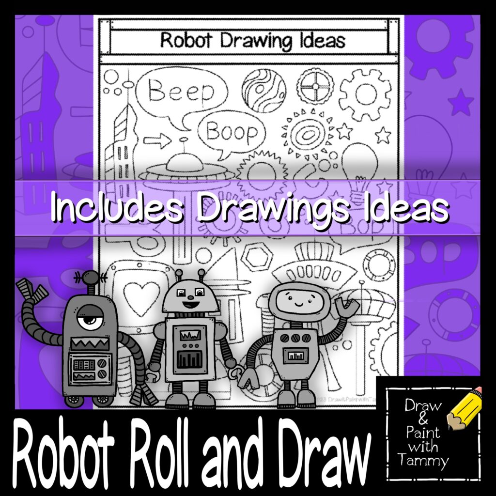 Roll a Robot Themed Robot Futuristic City Roll and Draw Printable Art ...
