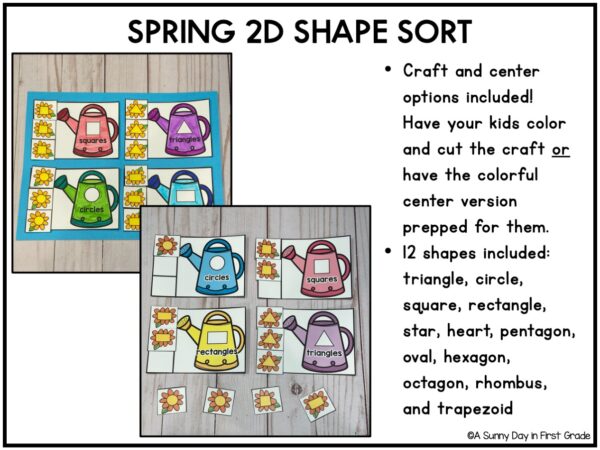 Spring 2D Shape Sort | Made By Teachers