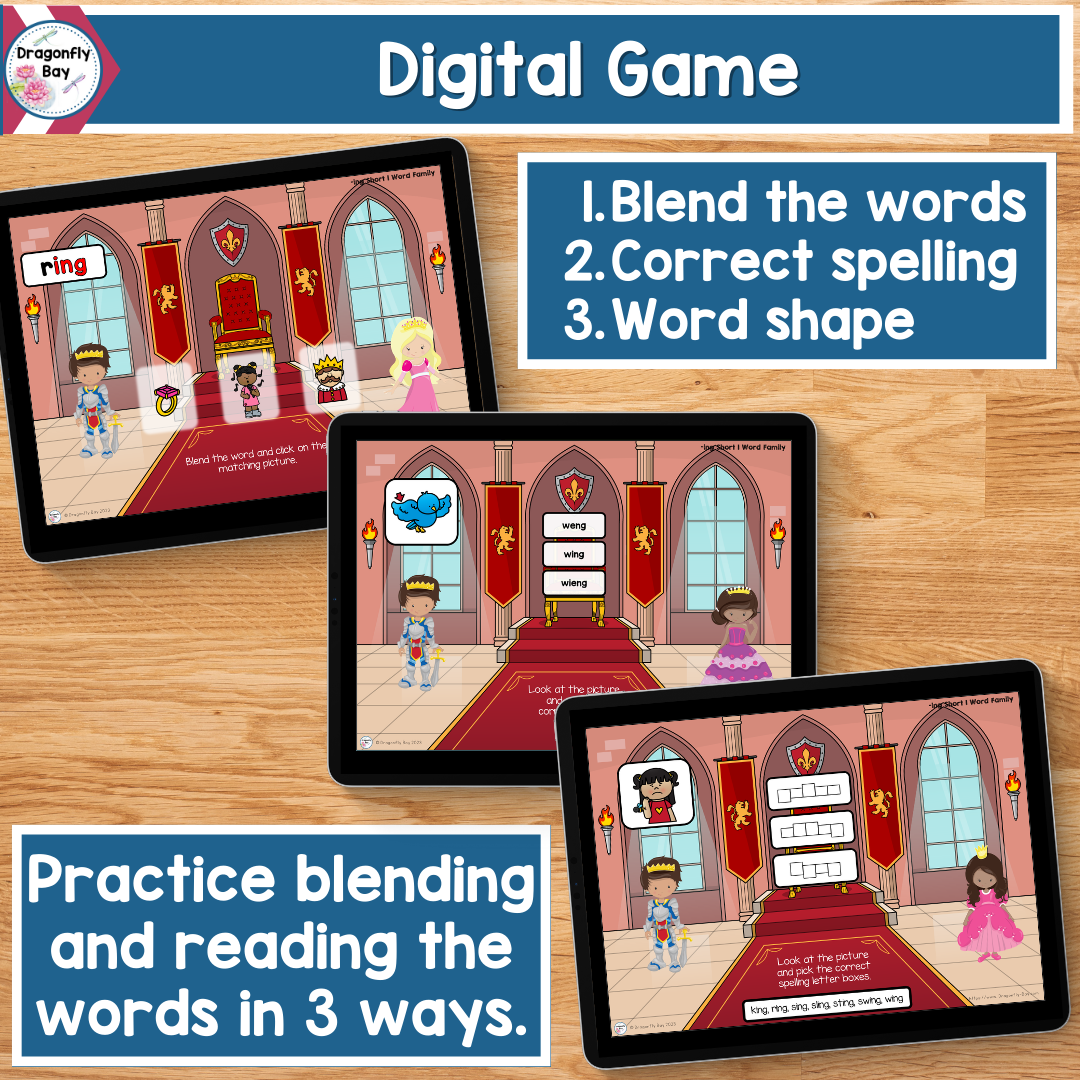 ing Blending Word Family Worksheets Centers and Digital Game for ...