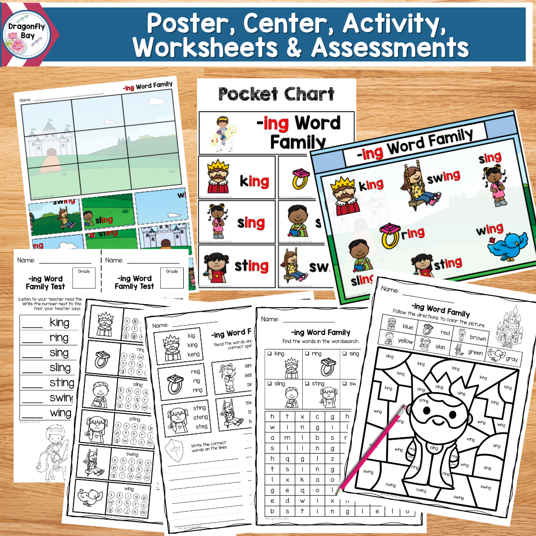 ing Blending Word Family Worksheets Centers and Digital Game for ...