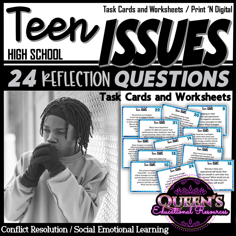 Teen Issues Reflection Questions, Teen Conflicts Questions, Social ...