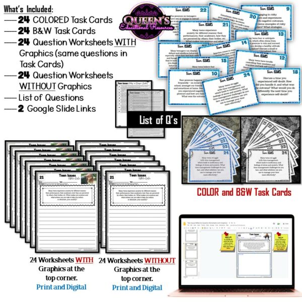 Teen Issues Reflection Questions, Teen Conflicts Questions, Social ...