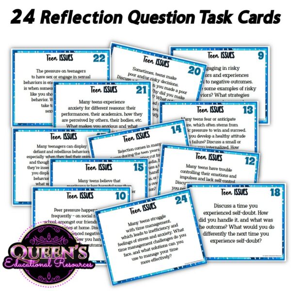 Teen Issues Reflection Questions, Teen Conflicts Questions, Social ...