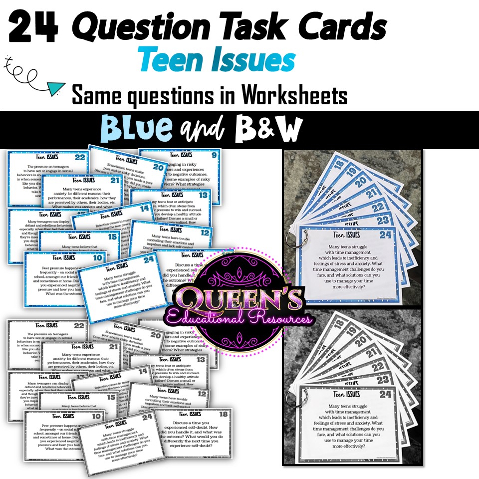 Teen Issues Reflection Questions, Teen Conflicts Questions, Social ...