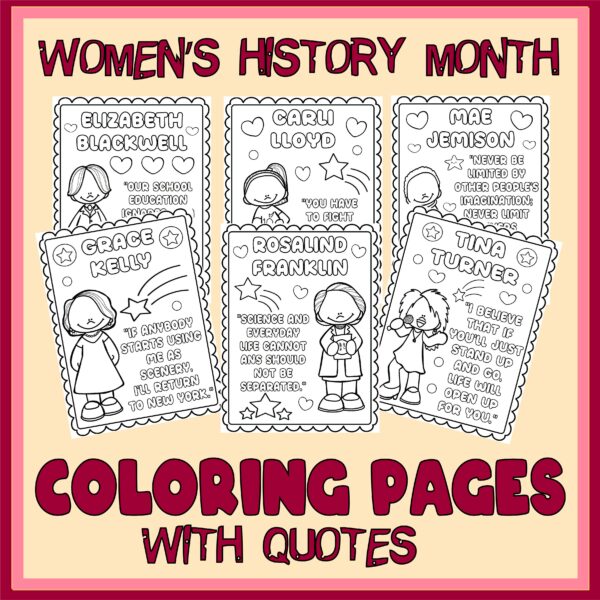 Women's History Month Coloring Pages With Inspirational Quotes, WHM ...