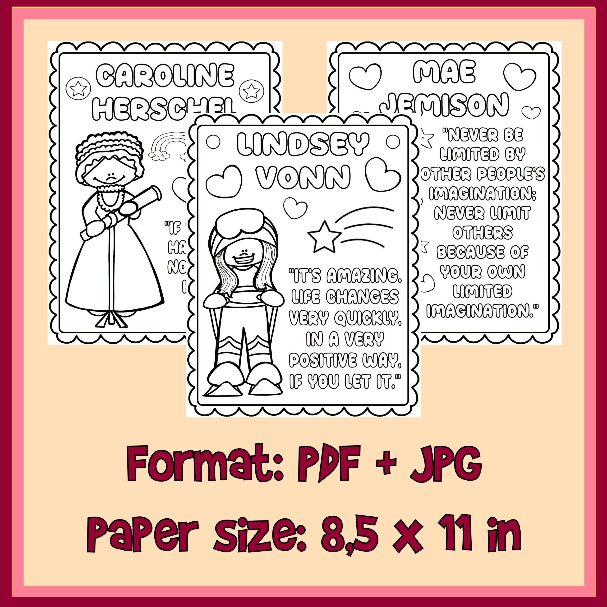 Women's History Month Coloring Pages With Inspirational Quotes, WHM ...