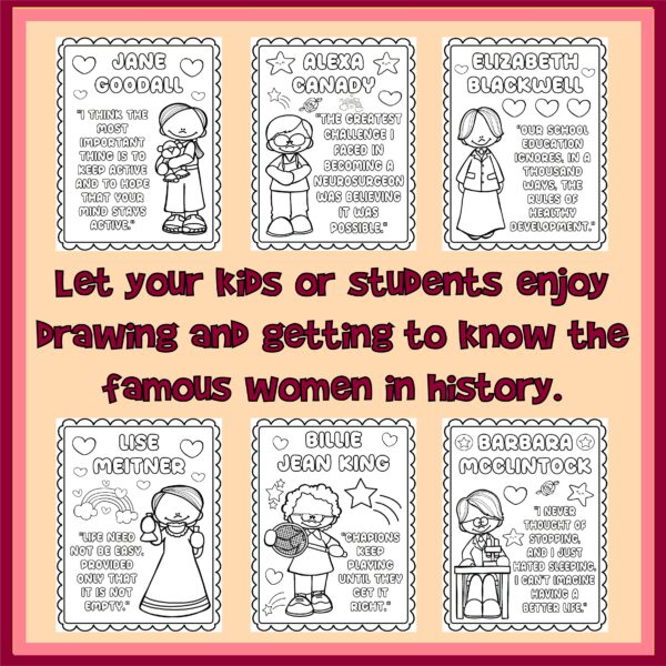 Women's History Month Coloring Pages With Inspirational Quotes, WHM ...