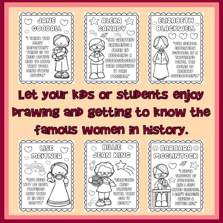 Women's History Month Coloring Pages With Inspirational Quotes, WHM ...
