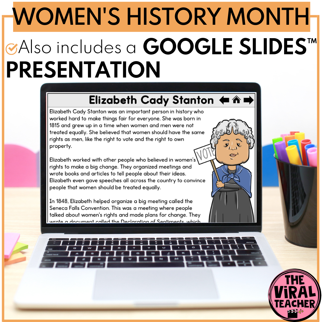 Women's History Month Reading Comprehension Passages and ELA Activities ...