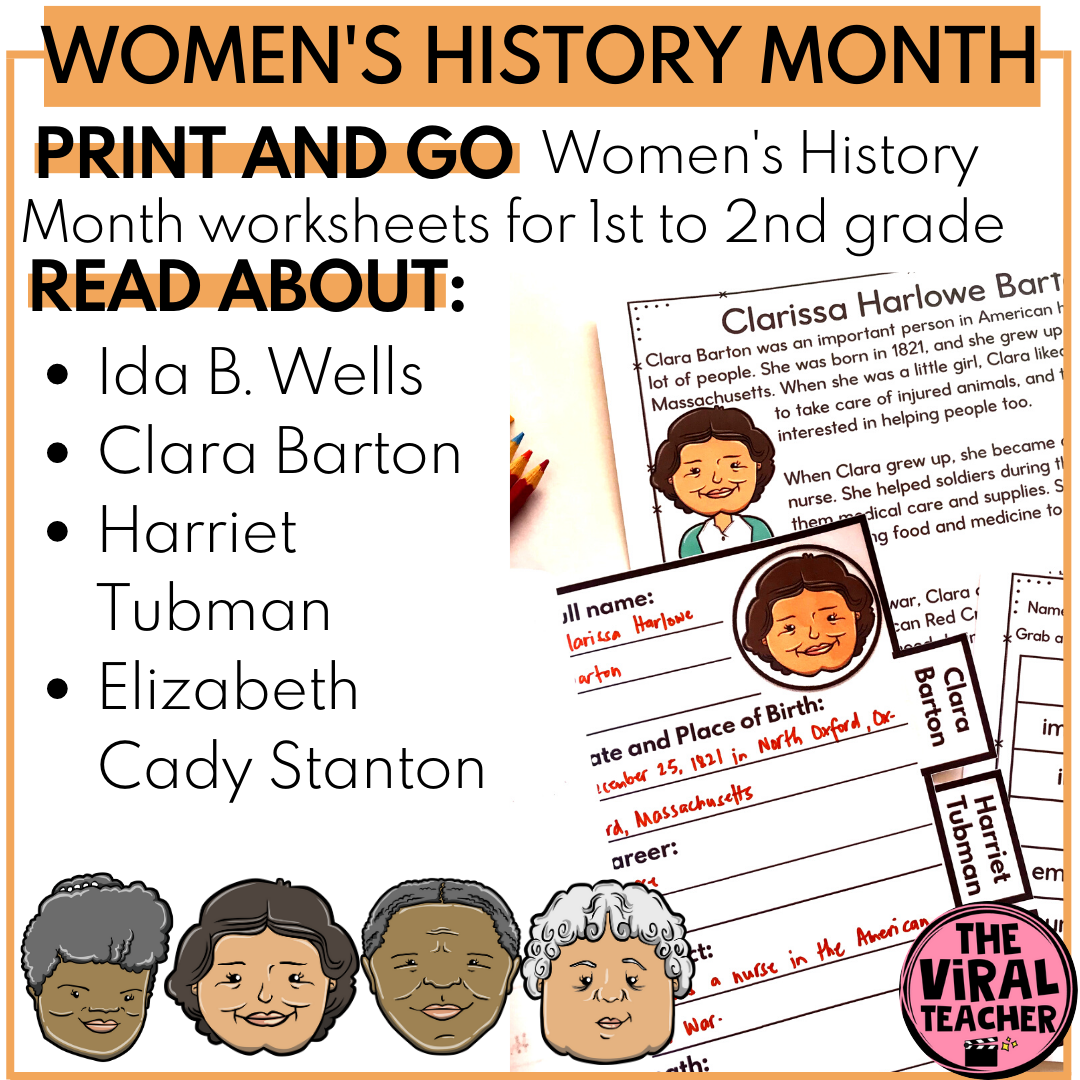 Women's History Month Reading Comprehension Passages and ELA Activities ...