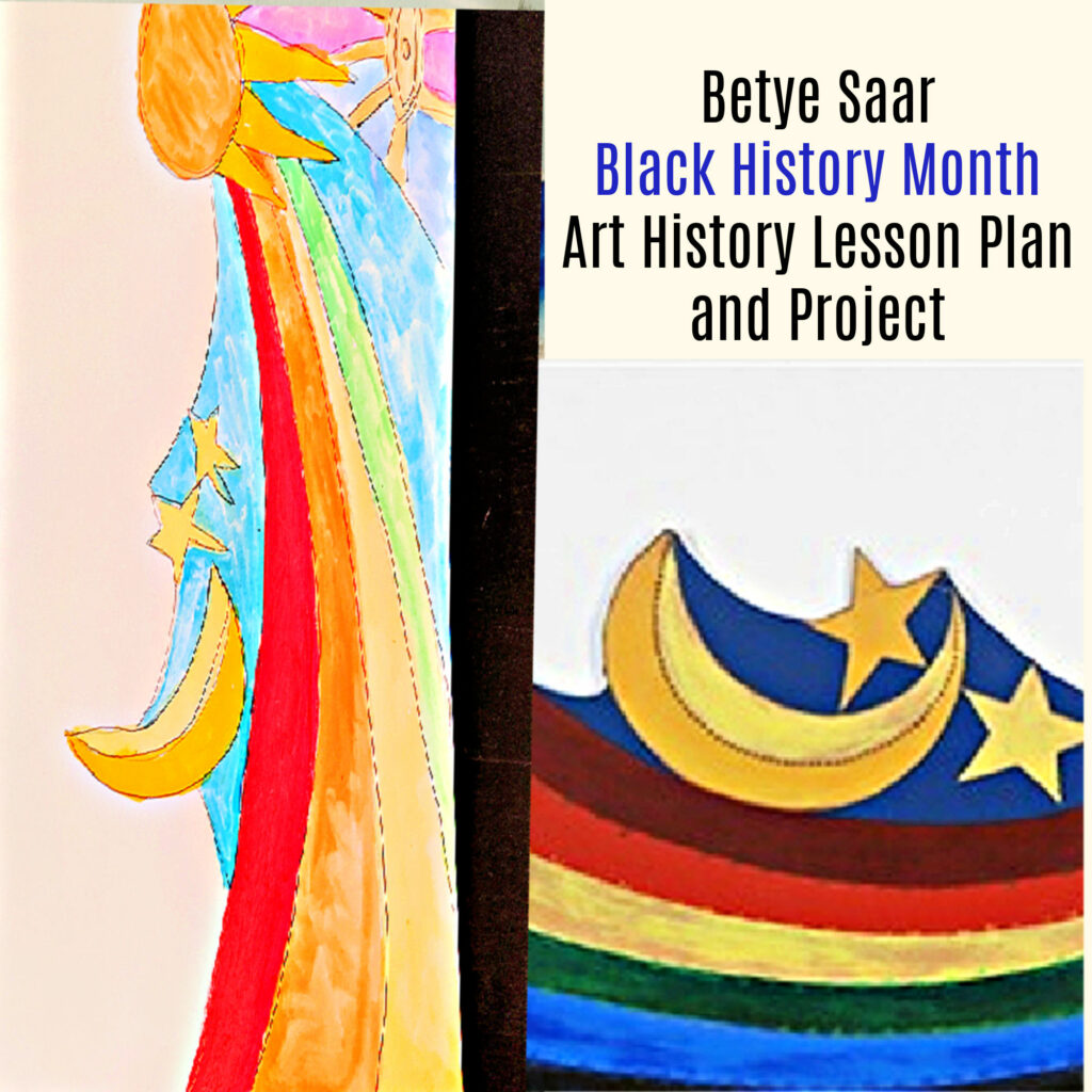Black History Art Betye Saar Moon Stars K-6 Painting Lesson Common Core ...