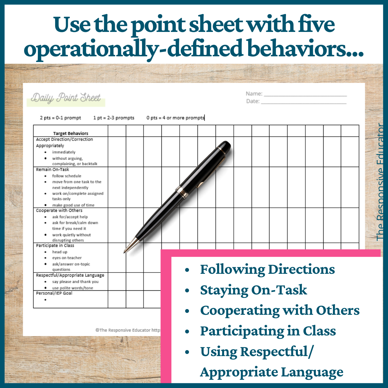Pointsheet | Made By Teachers